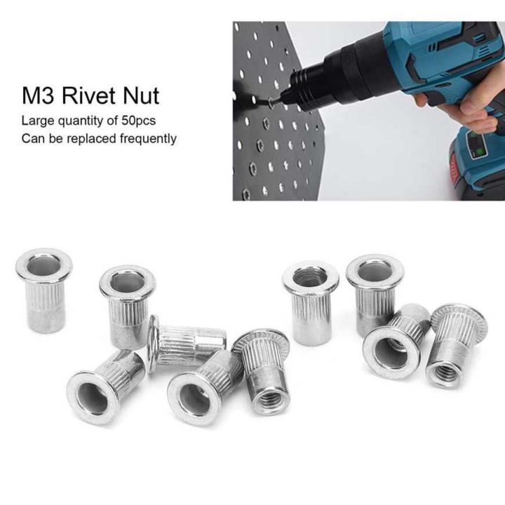 Rivet Nut 50Pcs Stainless Steel Ribbing M3 Fastener Hardware Industrial ...