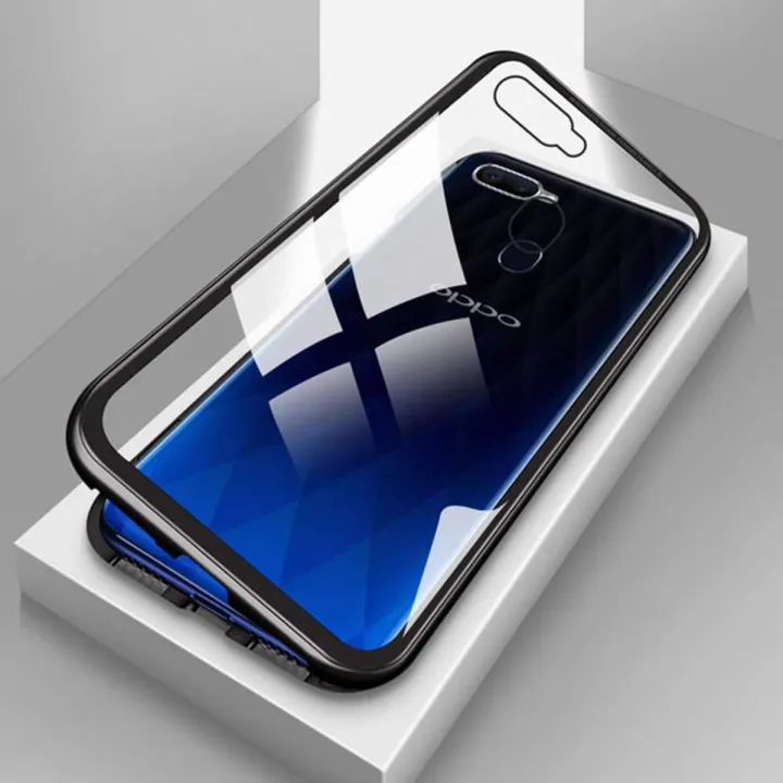 Strong Front & Back Glass Case Metal Phone Cover For Oppo F9 | Daraz.pk