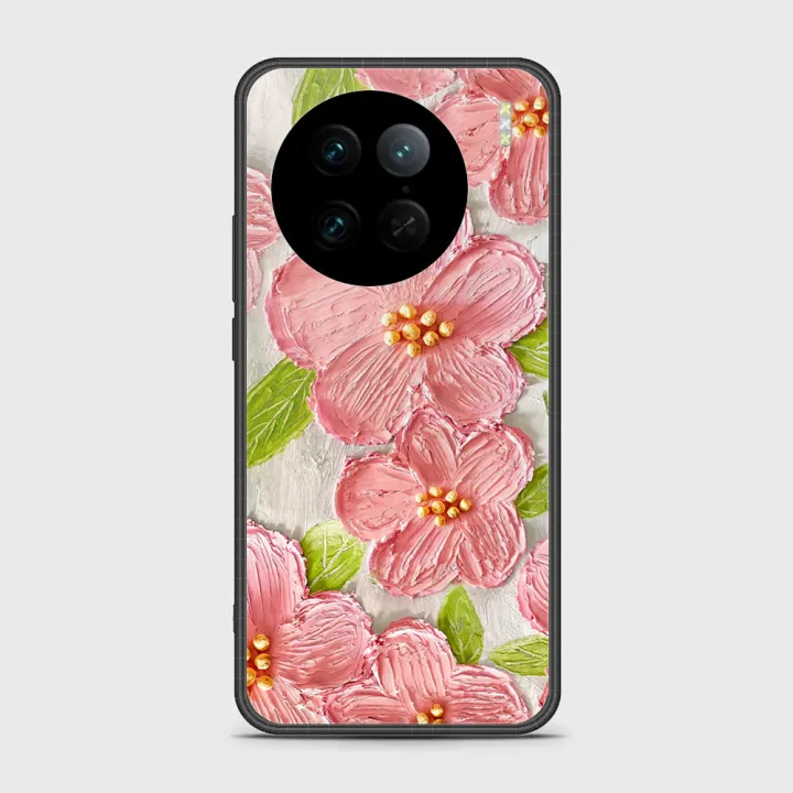 Vivo_ X90 Pro Cover - Floral Series - Design 9 - Pink & Green - HQ ...