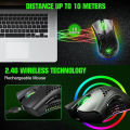 BENGOO KM1 Wireless 2.4G Rechargeable Gaming Mouse Honeycomb Shell 6 ...