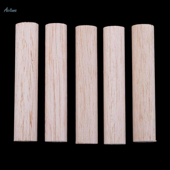 5pcs 80mm Balsa Wood Unfinished Craft Round Sticks Dowel Rod Model ...
