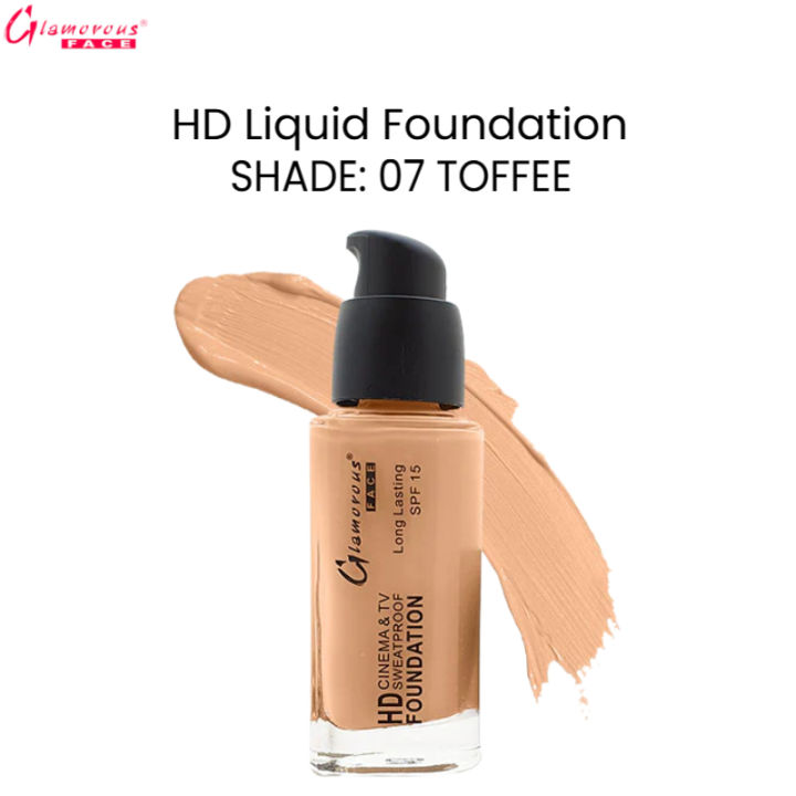 Glamorous Face HD Liquid Foundation (07 TOFFEE) | Daraz.pk