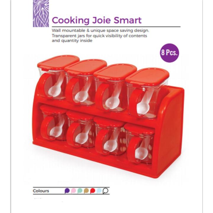 8 Jar Masala Box, Spice Rack with Automatic Lid Cooking Joie Smart ...