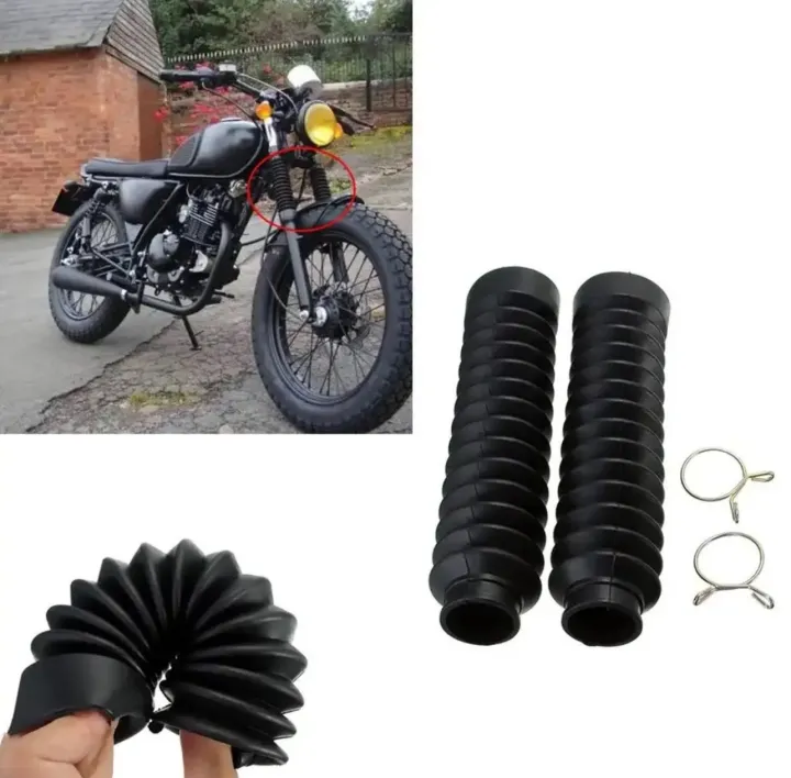 Motorcycle Front Fork Boots Gators Covers Rubber For Cafe Racer,Suzuki ...