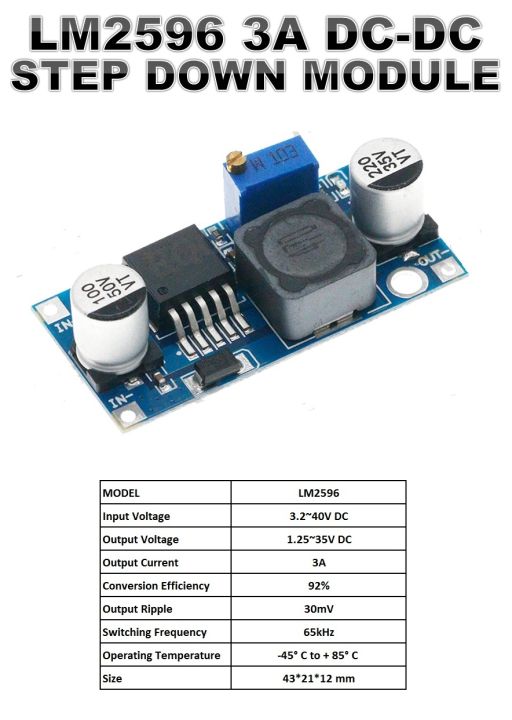 LM2596 DC to DC Step Down Power Supply 3A Voltage Regulator | Daraz.pk