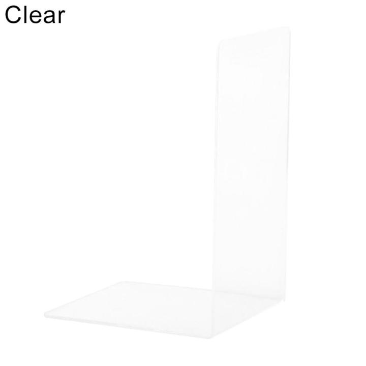 1Pc Transparent Acrylic Bookend Stand Bookshelf Desktop Decorative ...