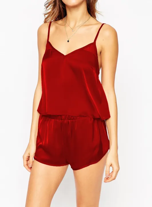 Maria.G Womens sleepwear/nightywear sexy silky light weight Satin Cami and Short Set For women ...