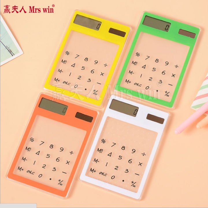 8 Digit Touch Screen Ultra slim Transparent Solar Stationery Clear ...