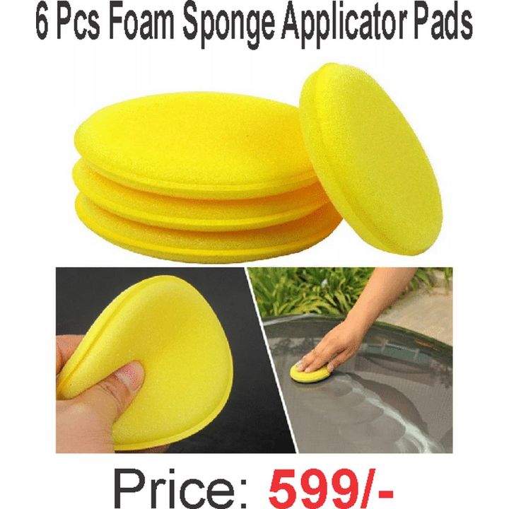 6 Pcs Foam Sponge Applicator Pads for Clean Cars Polish Wax | Daraz.pk