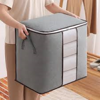 Portable Bamboo Clothes Blanket Large Folding Bag Storage Box Organiser ...