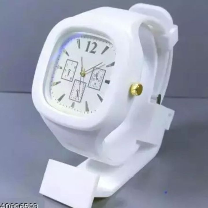 Stylish Rubber Strap Big Square Watch For Men and Women And boys Square ...