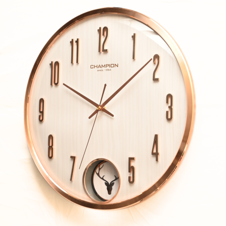 Champion Curved Glass Pendulum Wall Clock | Daraz.pk