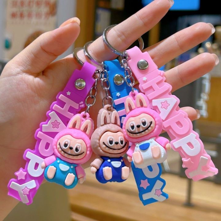 Gifts Zimomo Labubu Keychain Silicone Mini Doll Keychains DIY Bag ...