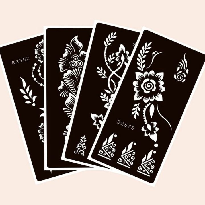 4 Sheets henna stencils, Mehndi stickers, mehendi designs new ( NW 0055 ...