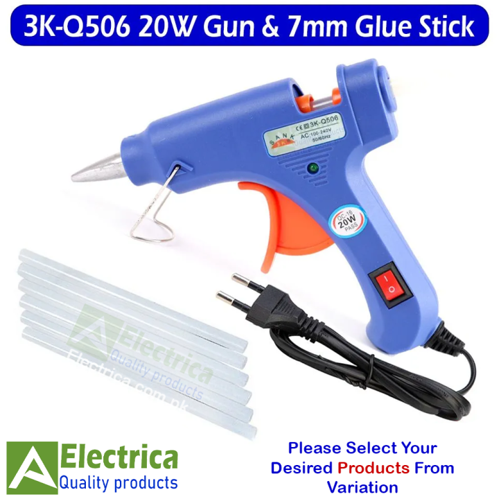 SANK 3k-Q506 AC 20W 100-220V 7mm Hot Melt Glue Gun Big Thermosol Stick ...