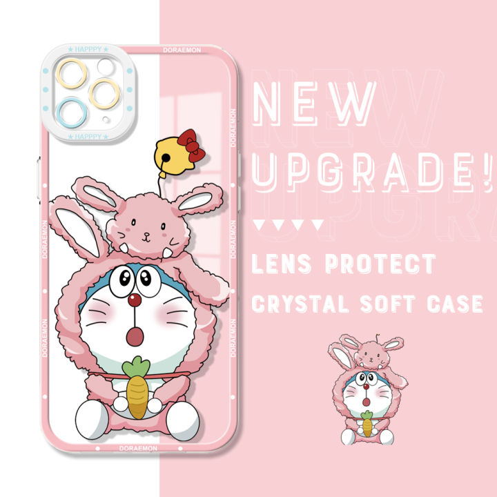 AMORVOR for iPhone 11 Pro Back Cover Cartoon Doraemon Crystal Case ...