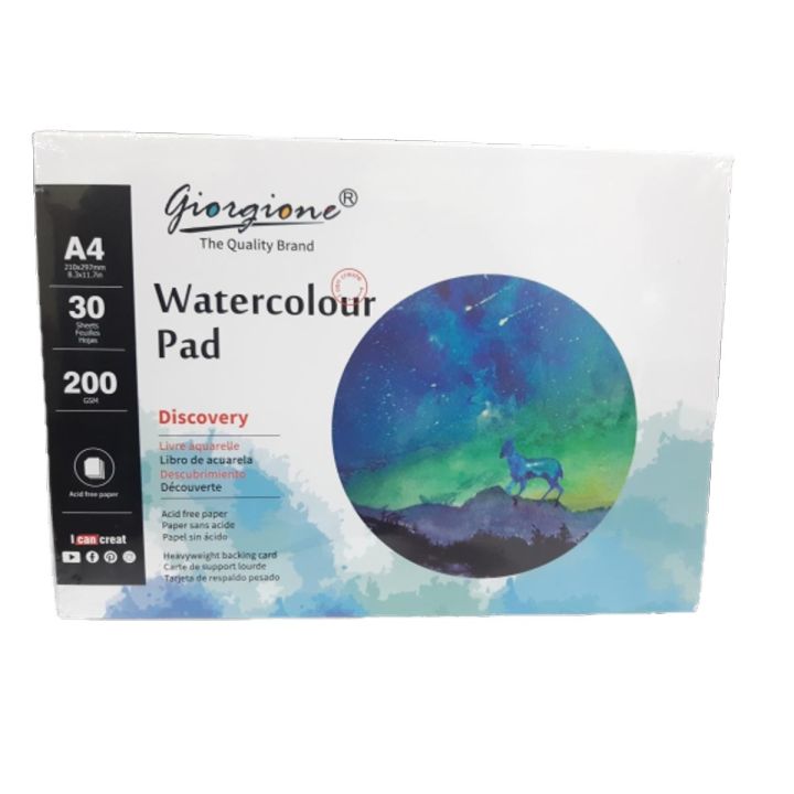 Giorgione A3 and A4 Size Water Color Pad Discovery 30 Sheets 200 Grams ...
