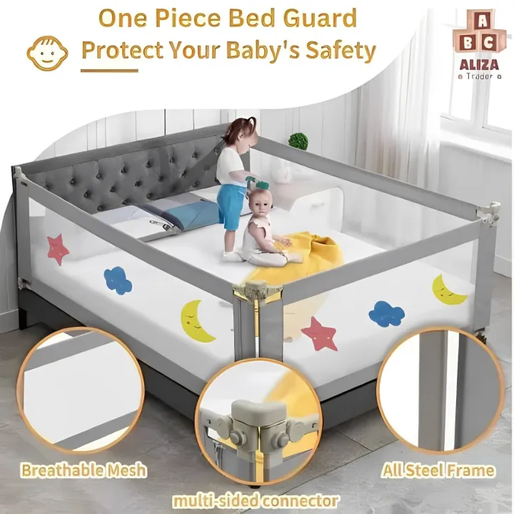 1 Single Piece Baby Safety Bed Fence, Adjustable Bed Rail, Baby ...