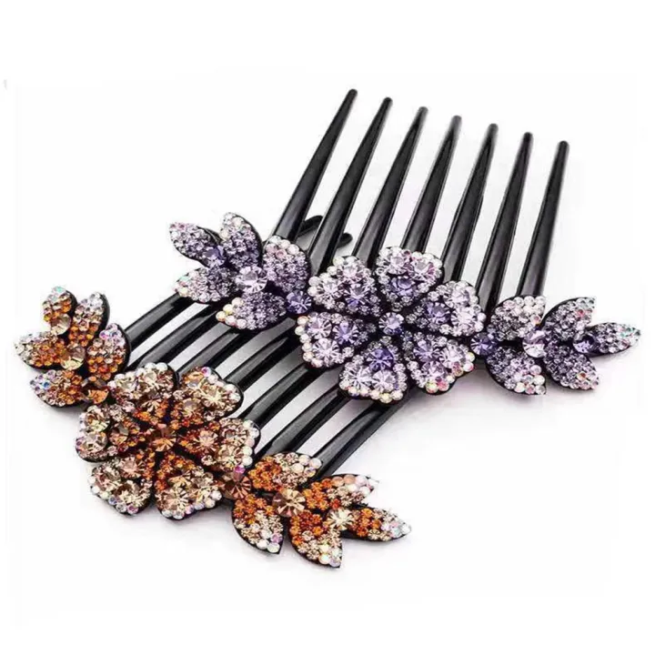 Flower Hairpin Pins Comb Versatile Plate Hair Grips Accessories Women's ...