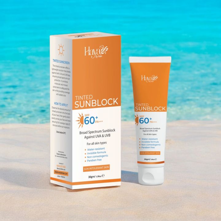 Haya Tinted Sunblock SPF 60+ | Natural Tint | Broad Spectrum UV ...