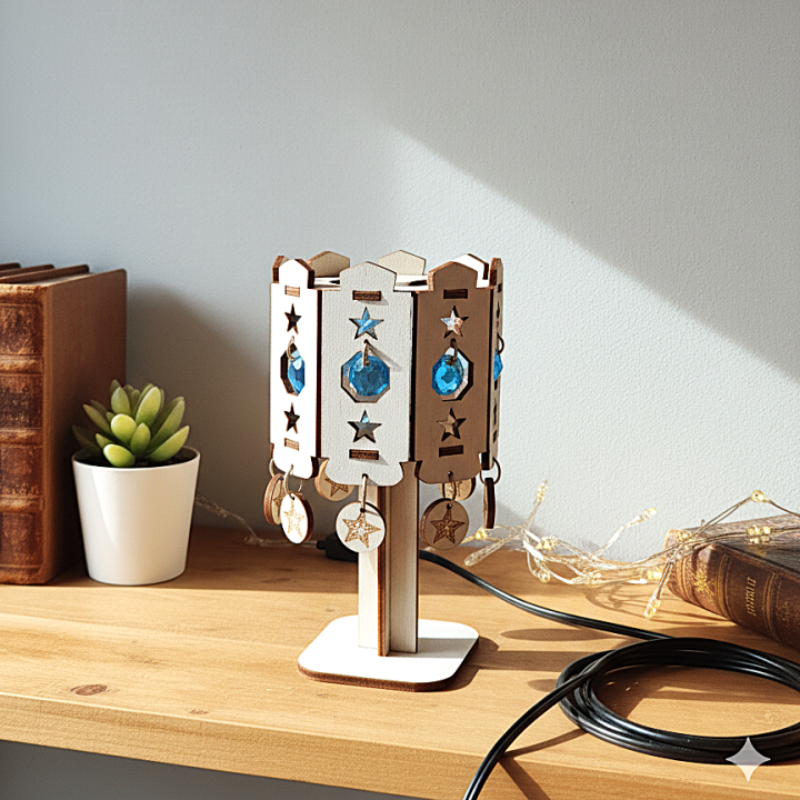 Unique Wooden Star Lamp | Aesthetic Night Light & Table Decor ...