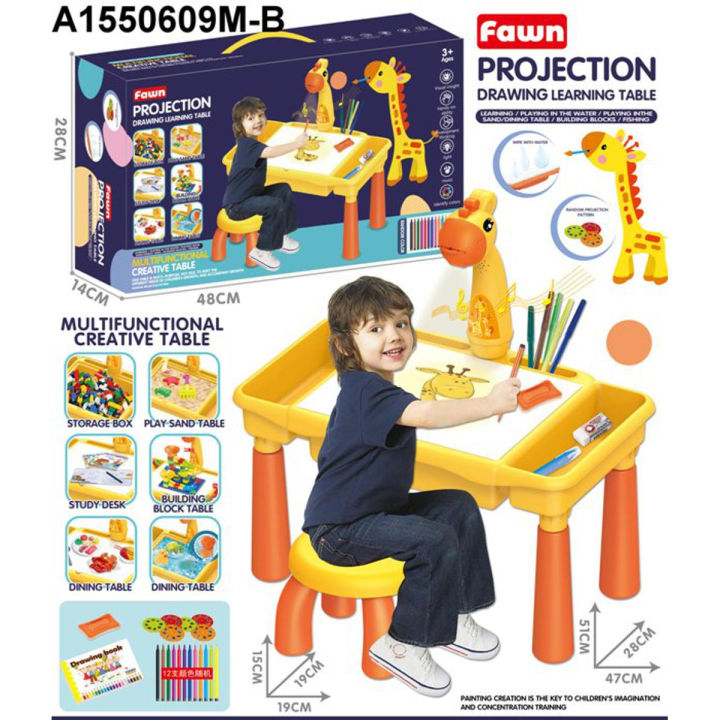 Children Projection Drawing Board LED Projector Drawing Table Toys Kids ...