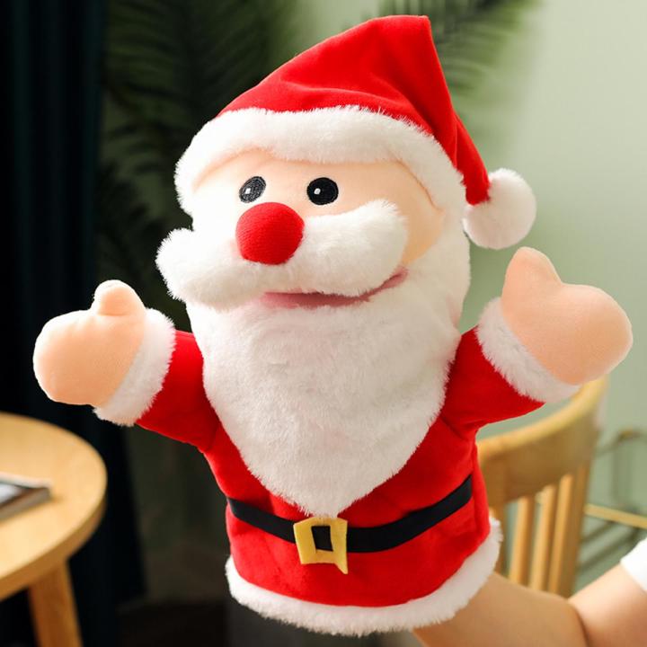 Santa Claus hand puppet doll plush toy mouth can move performance ...