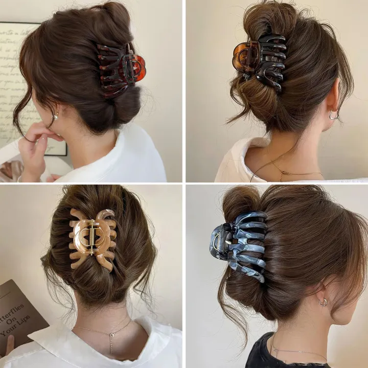 Octopus Hair Claw Clips 9cm Non-slip Grip for Thick Hair Ink Design ...