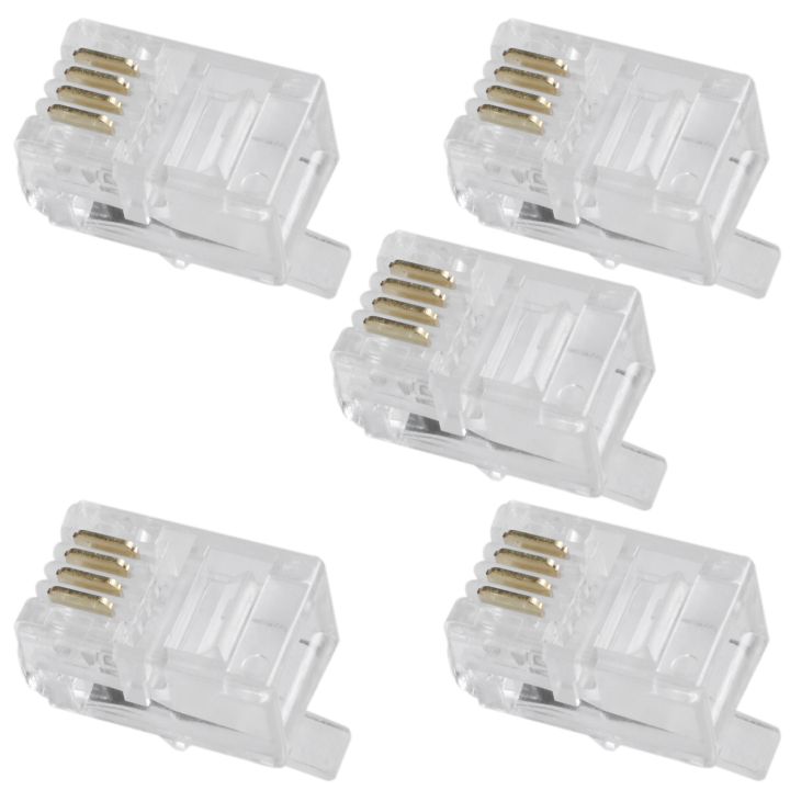 Clear Plastic 150 Pcs 4P4C Connector RJ9 Phone Adapter | Daraz.pk