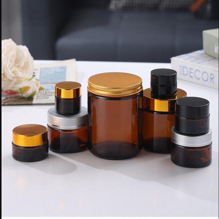 Portable Glass Jar Cosmetic Refillable Container Empty Lightweight ...
