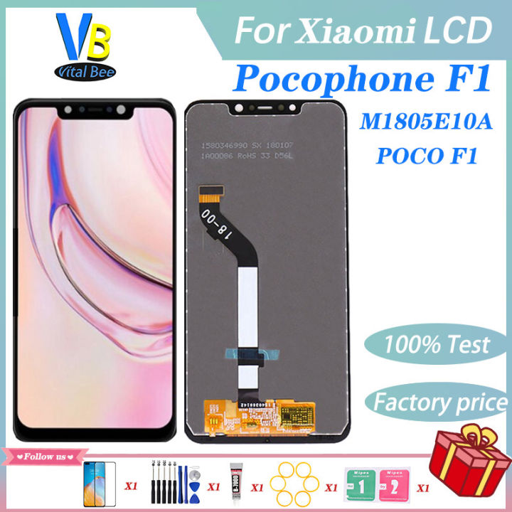 LCD For Xiaomi Pocophone F1 LCD Display Touch Screen Digitizer Assembly M1805E10A Replacement No ...