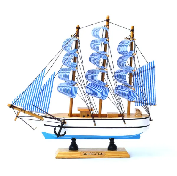 Wooden Model Ship Home Desk Decoration Decor Crafts Wooden Boat Models ...
