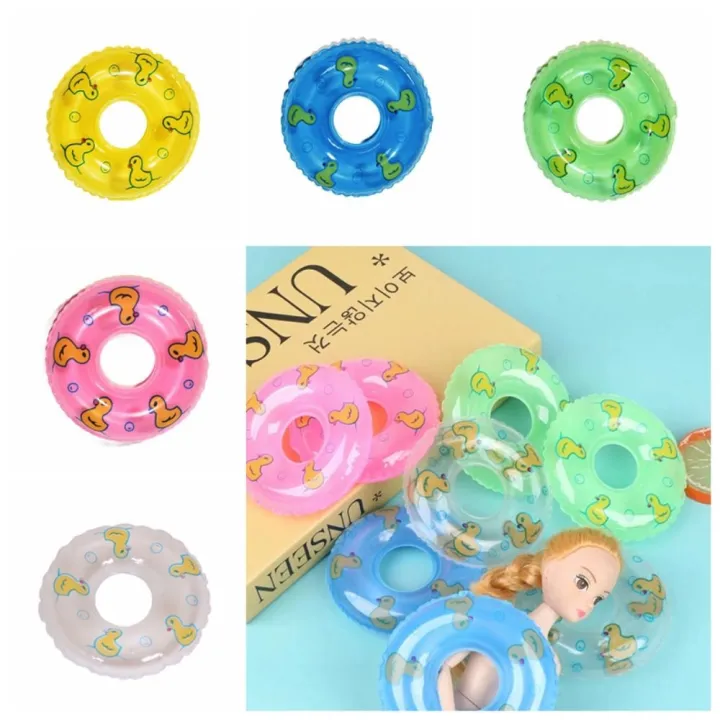 Kids Pretend Play Toys PVC Dollhouse Miniature Swimming Ring Yellow ...