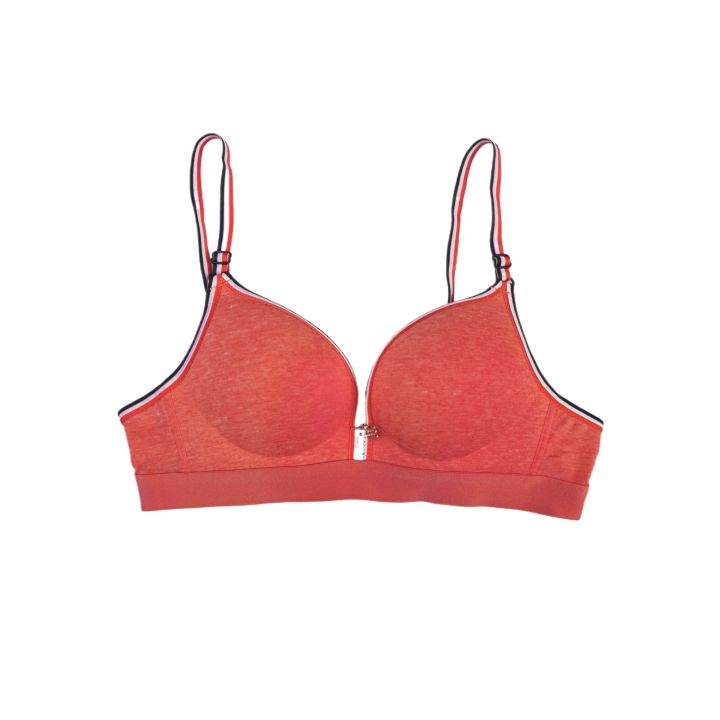 Women's Shoulder Stripes Contrast Outline Soft Padded Push Up Bra ...