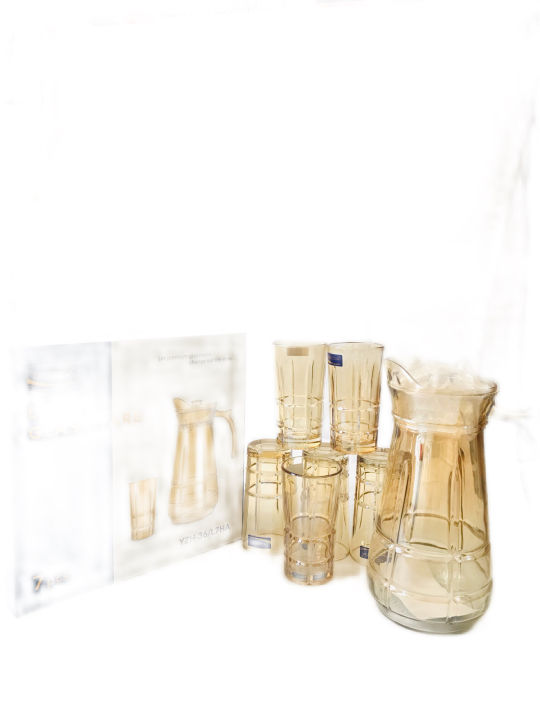 Deli Glassware Jagh set 7 pcs 1 Jagh 6 Glass water set, dining ware ...