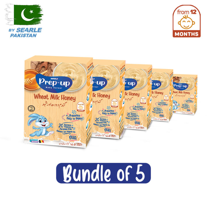 Pack of 5 Prep-Up Baby Cereal - Wheat-Milk-Honey - 175g | Daraz.pk