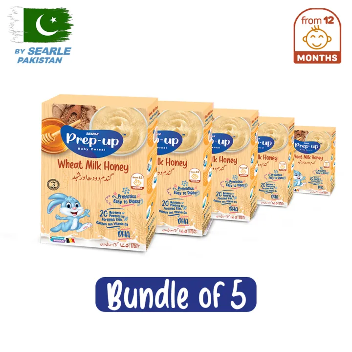 Pack of 5 Prep-Up Baby Cereal - Wheat-Milk-Honey - 175g | Daraz.pk