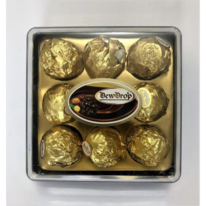 DewDrop Peanut Crunchy Chocolate Balls 9 Pieces Plastic Square Gift Box ...