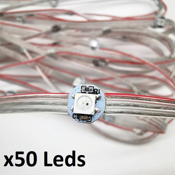 50Leds/String Pre-soldered WS2812B Addressable LEDs With Heatsink Board ...