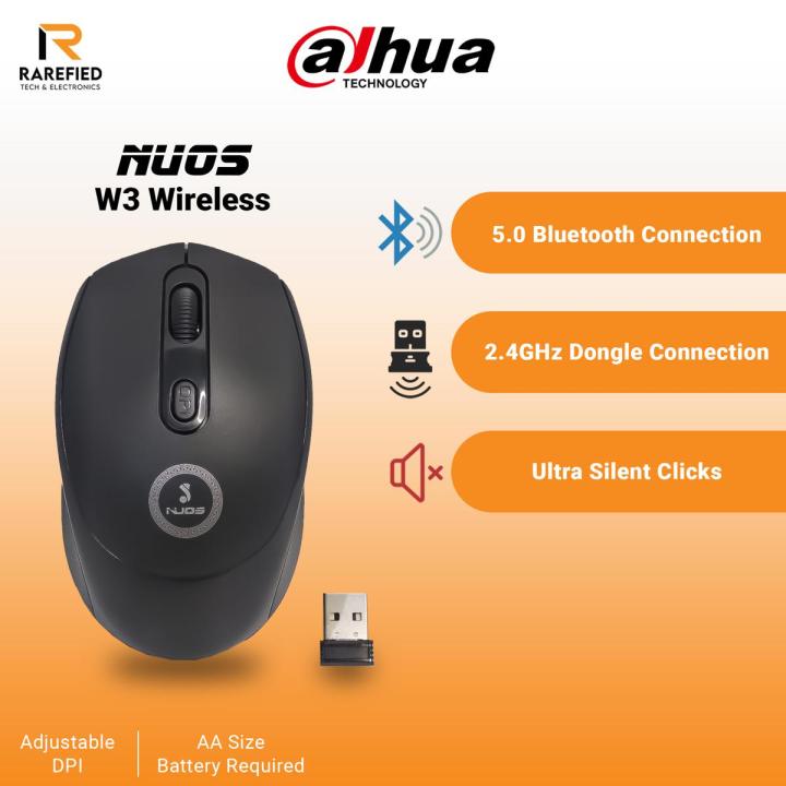 NUOS W3 Dual Mode Wireless Mouse/Mice Silent/Muted Clicks (5.0 ...
