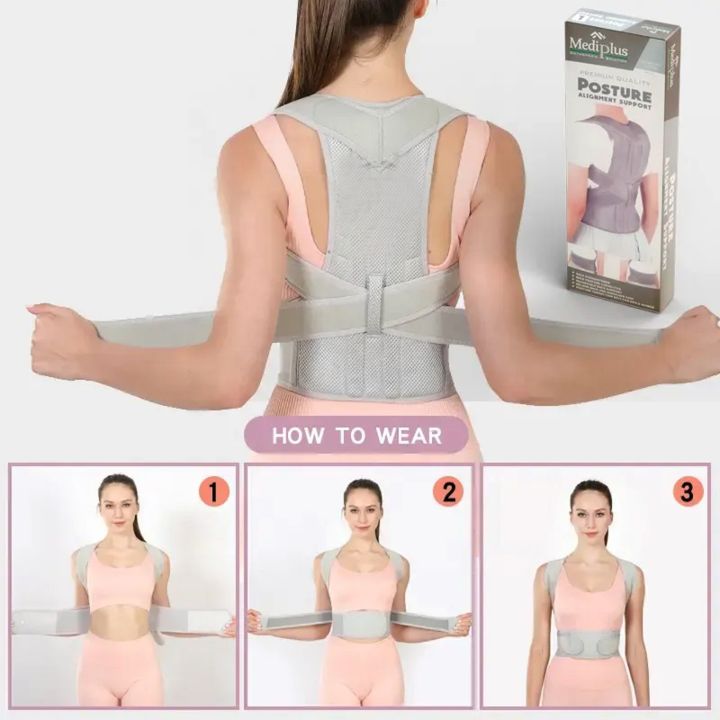 White Posture Belt Mediplus | Posture Corrector Belt for back and ...