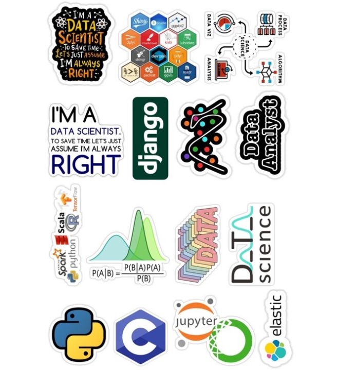 10 / 15 Pcs Data Science Sticker Pack – AI, Machine Learning, Tech ...