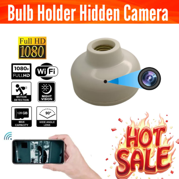 CCTV Bulb holder Camera hd 1080 -ledcamerabulbs | Daraz.pk