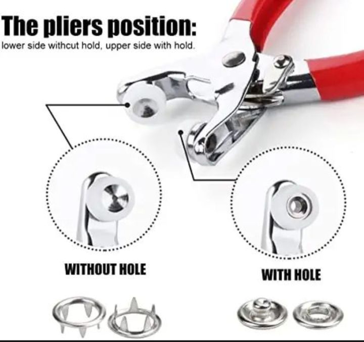 50 Sets Metal Snaps Buttons with Fastener Pliers Press Tool Kit DIY ...