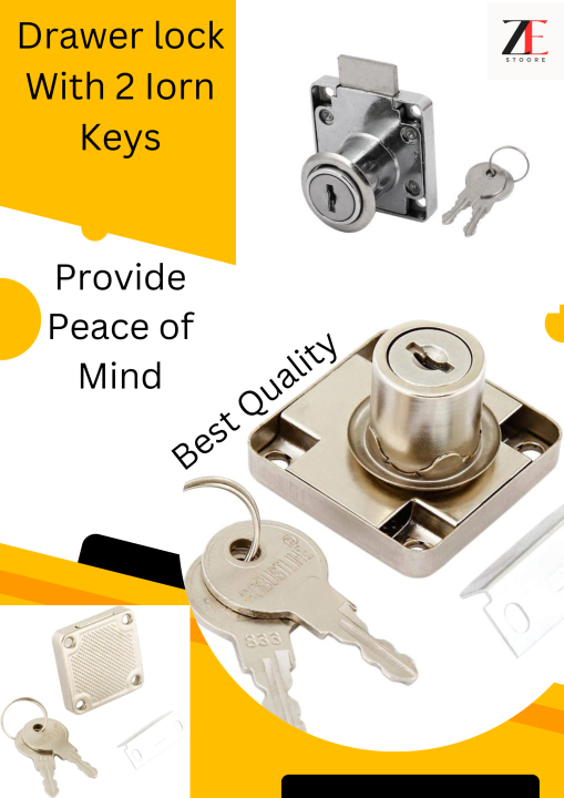 "4 Pcs Cylinder Screw Locks with Key - Silver Chrome Finish Furniture ...