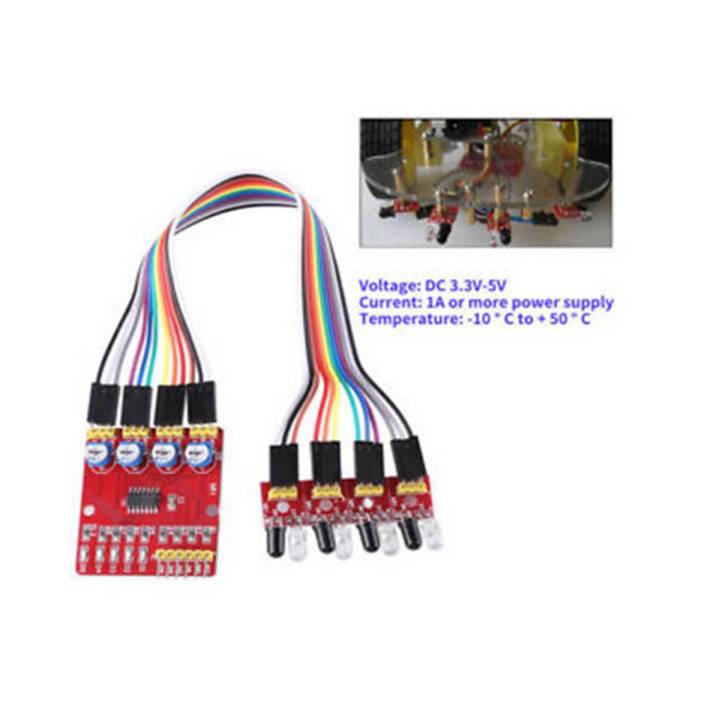 4 Channel Infrared Detector Tracking Line Obstacle Avoidance Sensor ...