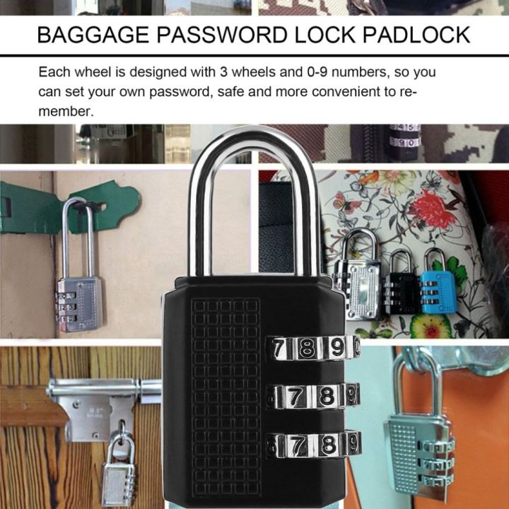 Heavy Duty 3 Dial Digit Combination Lock Weatherproof Security Padlock ...
