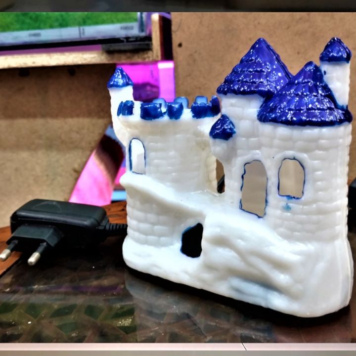 Multi color Led Light Castle Aquarium Decor with air Stone by 5G | Daraz.pk