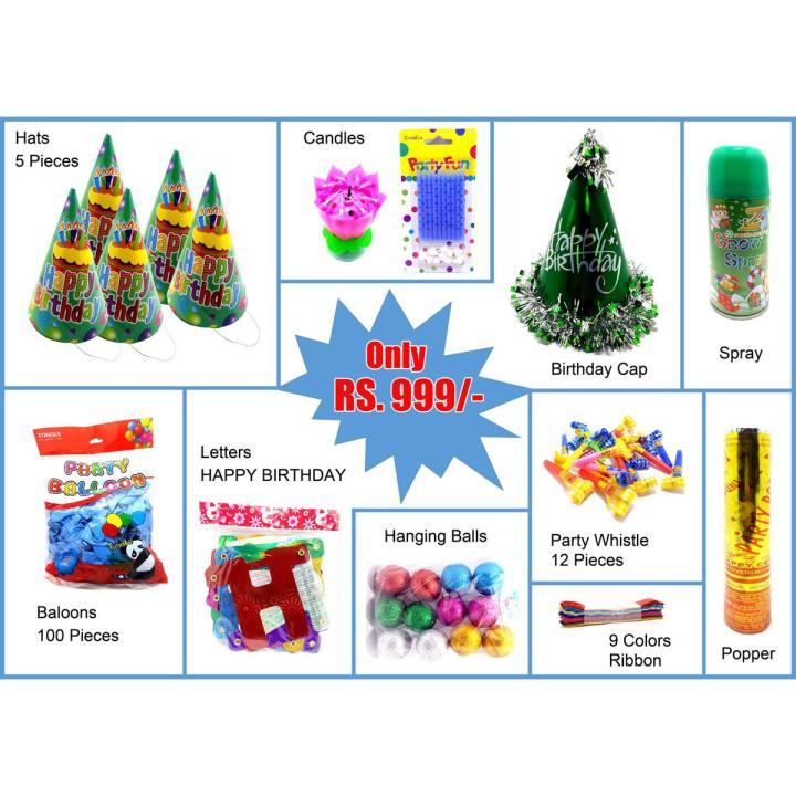 Pack of 11 Birthday Decoration Items Deal 01 Complete Birthday ...