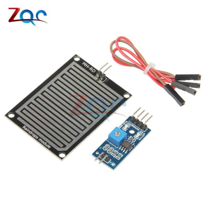 2Set Raindrop Detection Sensor Snow Rain Detector Weather Monitoring Module For Arduino 3.3V-5V ...